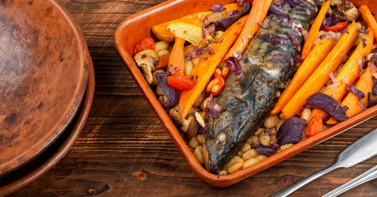 Recette de bar aux haricots tarbais et vinaigrette de noisette